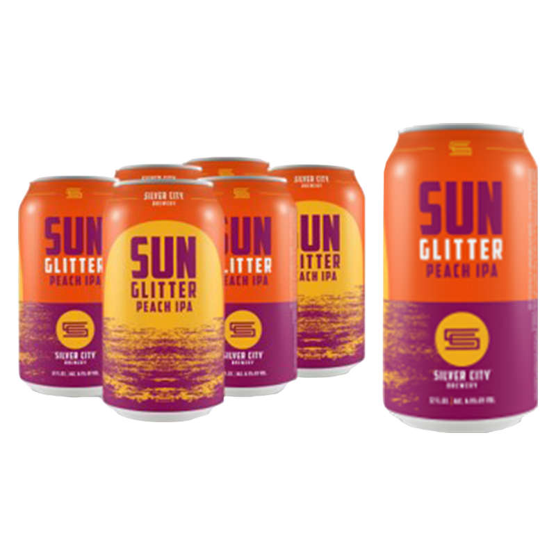 Silver City Sun Glitter Peach IPA 6pk 12oz Can 6.5% ABV – BevMo! Washington
