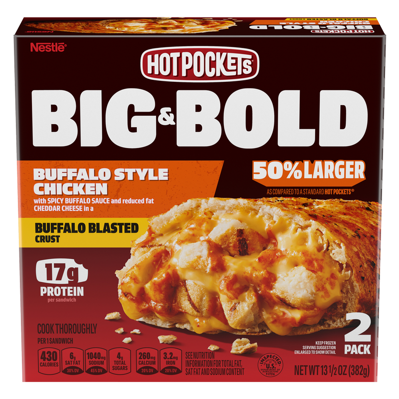 Hot Pockets Big & Bold Buffalo Style Chicken 2ct 13.5oz – BevMo!
