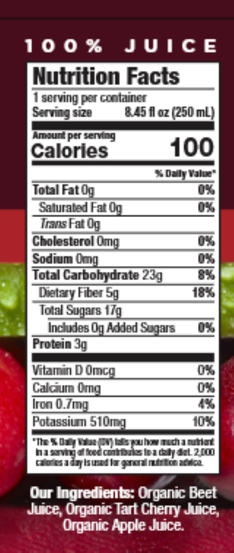 Wonder Juice Organic Beet & Cherry Cold-Pressed Juice 8.45oz Glass Btl ...