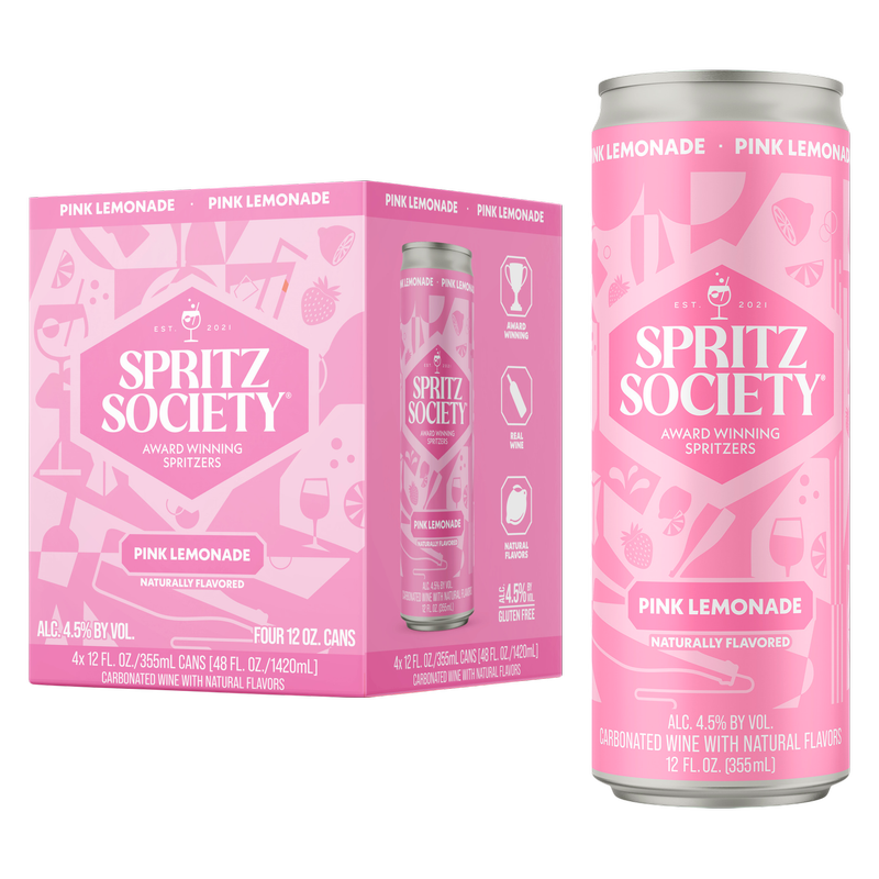 Spritz Society Pink Lemonade 4pk 12oz Cans 4.5% ABV – BevMo! Washington