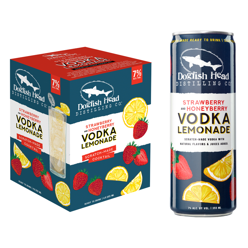 Dogfish Head Strawberry Honeyberry Vodka Lemonade 4pk 12oz Can 7.0% AB ...